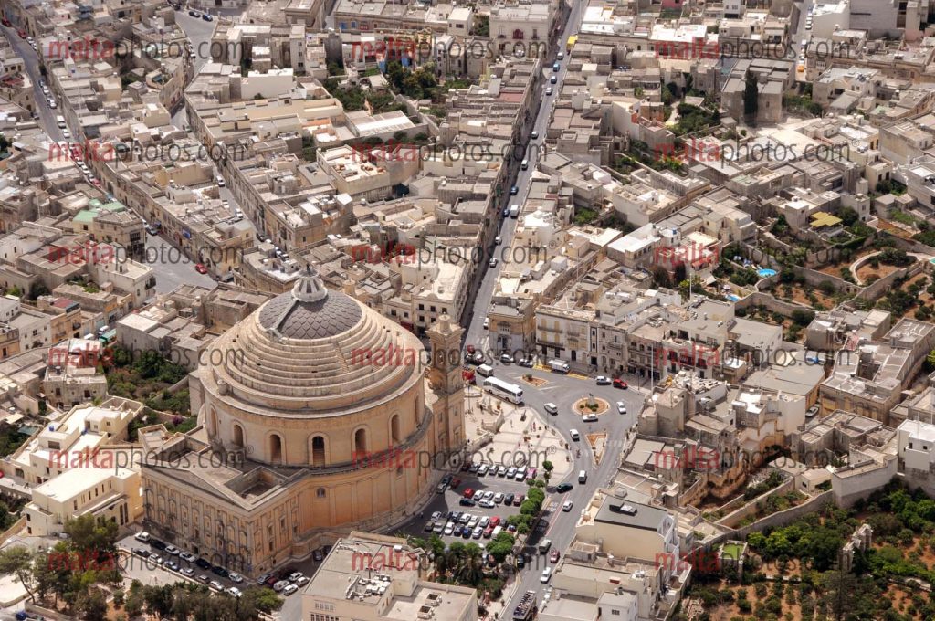 Mosta Parish Church Square Aerial Square Rotunda Religious Religion ...