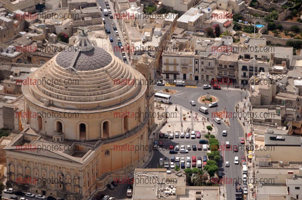 Mosta Parish Church Square Aerial Square Rotunda Religious Religion ...