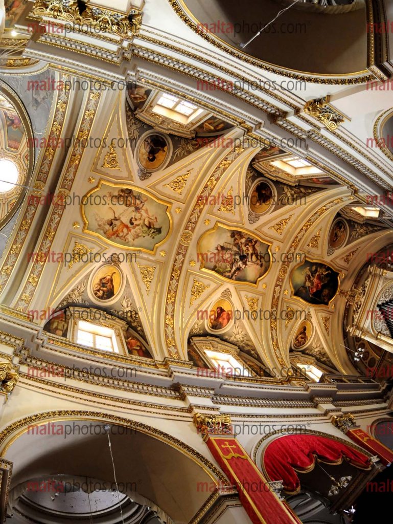 Cospicua Bormla Church Interior Damask Feast Festa Kuncizzjoni ...