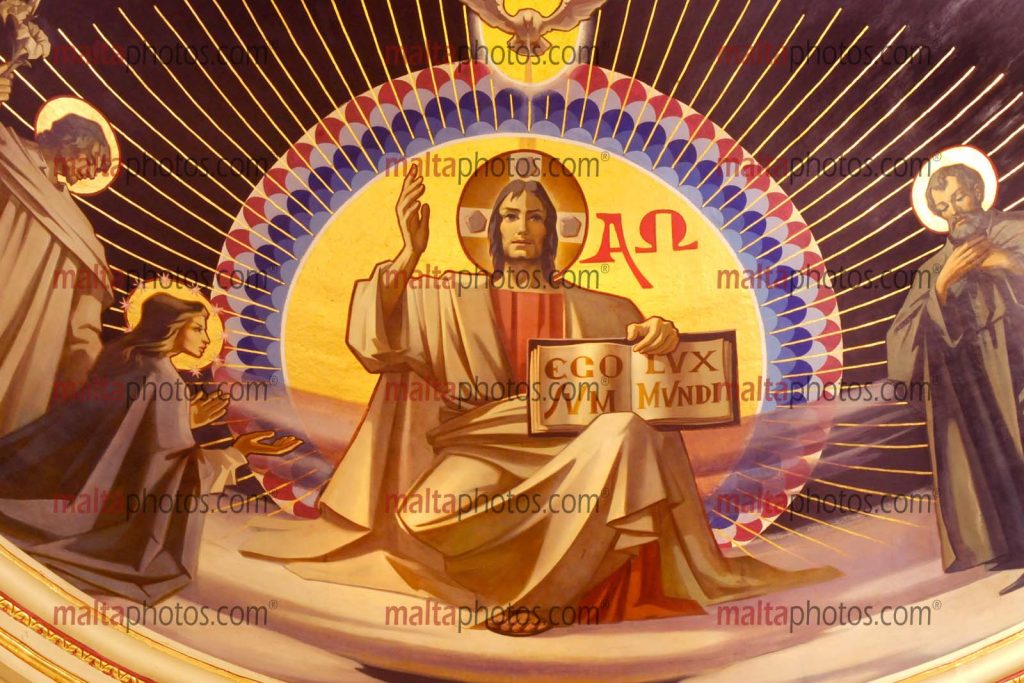 Hamrun Village St Gaetan Parish Church Paintings Roof - Malta Photos