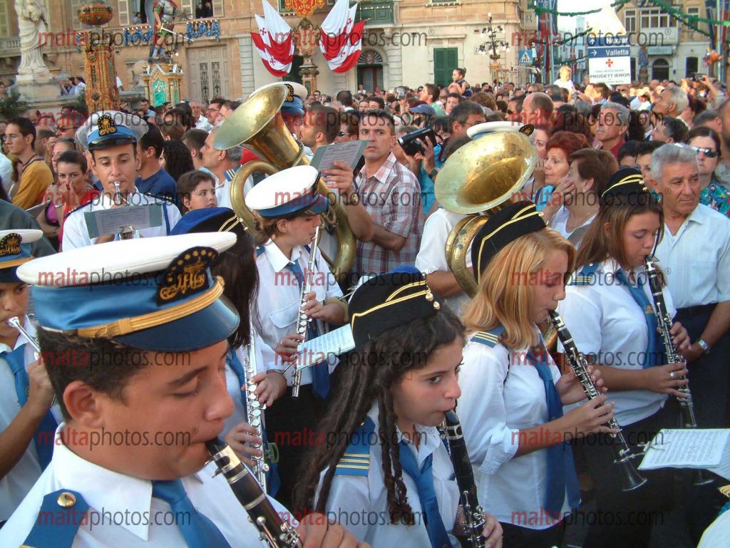Mosta Feast Brass Band Club Marc Marching Street party Banda Santa ...