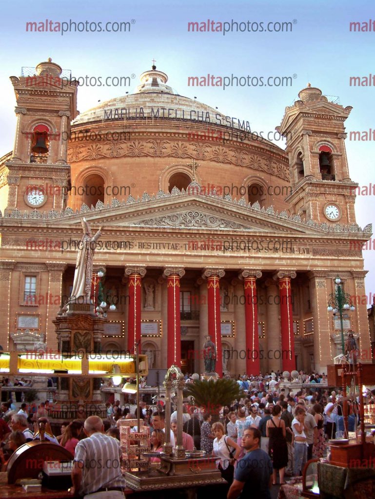 Mosta Feast Santa Marija Festa St Mary People Nougat Seller Qubbajt ...