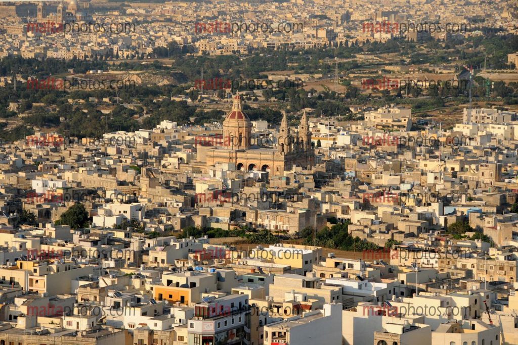 Luqa Aerial Village Parish Church Buildings Houses - Malta Photos