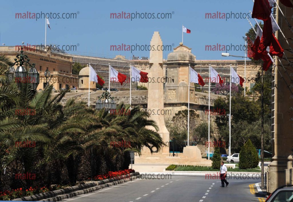 Floriana St Anne Street Monument National day Flags - Malta Photos