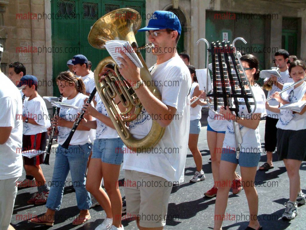 Mosta Feast Brass Band Music Marc Marching Street party Banda Santa ...