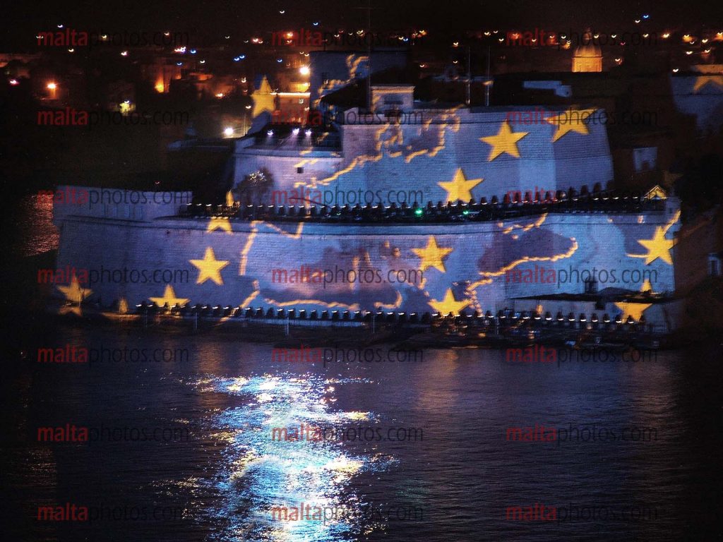 Flags EU European Union Celebrations St Angelo - Malta Photos