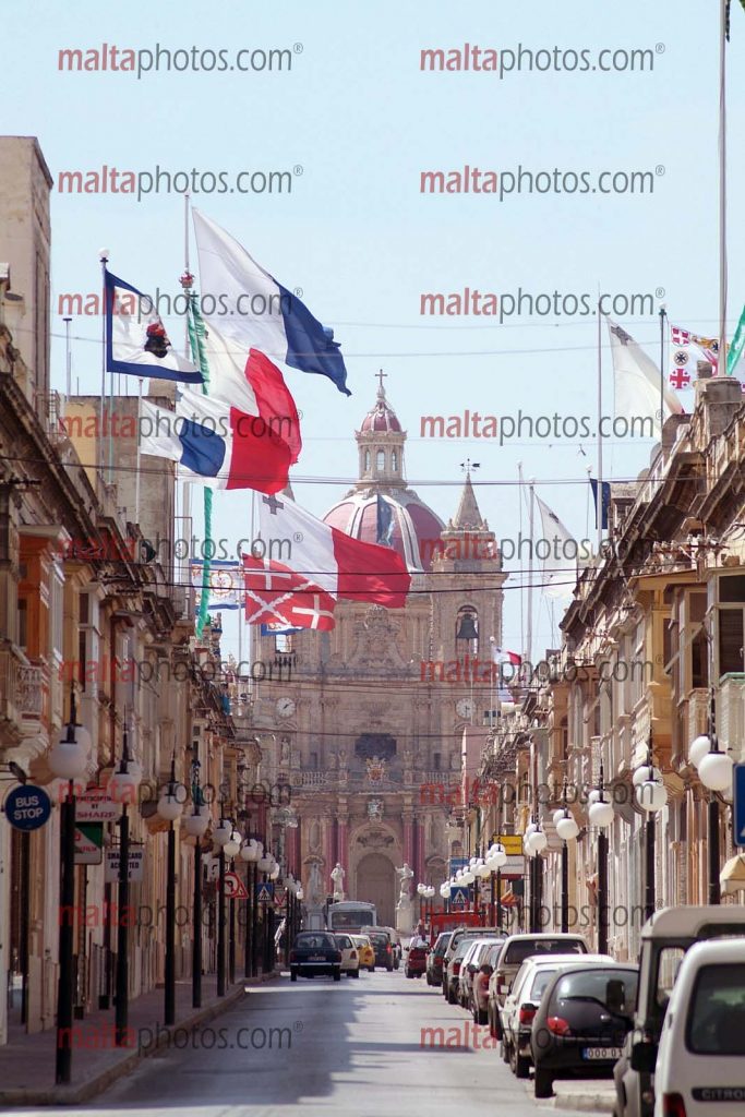 Zabbar Main Road Flags - Malta Photos