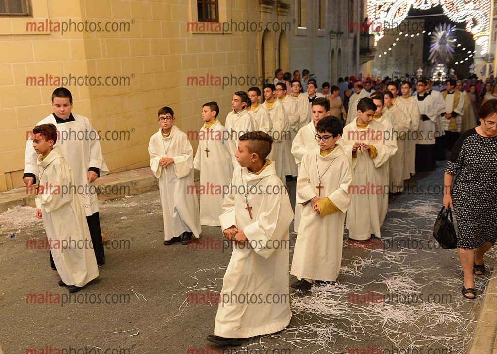 Xaghra Gozo People Marija Bambina Festa Holy Procession Altar Boys ...