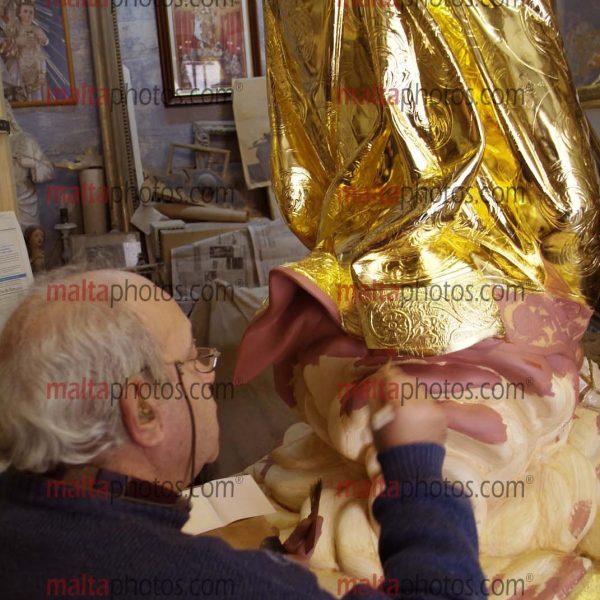 Gilder Mdina Gold Foil Crafts Arlogg tal Lira Maltese Clock - Malta Photos