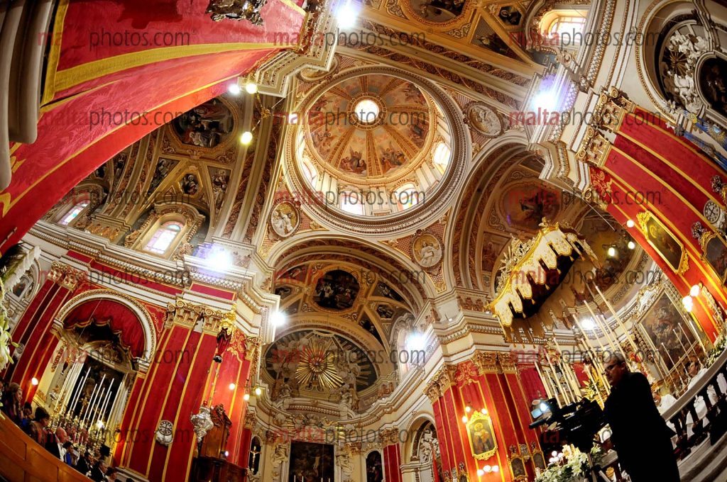 Ghaxaq Church Interior Dome Feast Architecture - Malta Photos