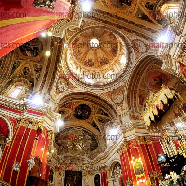Ghaxaq Church Interior Dome Feast Architecture - Malta Photos