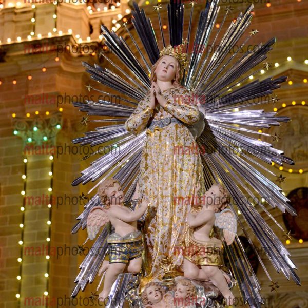 Gozo Xaghra Marija Bambina Statue Feast Vara Religion Procession Silver ...