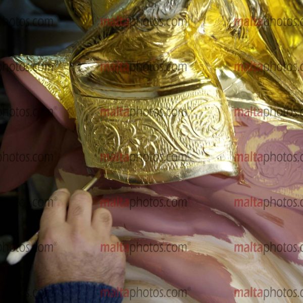 Gilder Mdina Gold Foil Crafts Arlogg Tal Lira Maltese Clock - Malta Photos