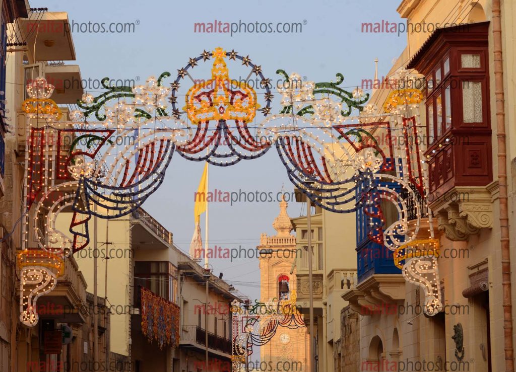 Xaghra Gozo Feast Festa Street Decorations - Malta Photos