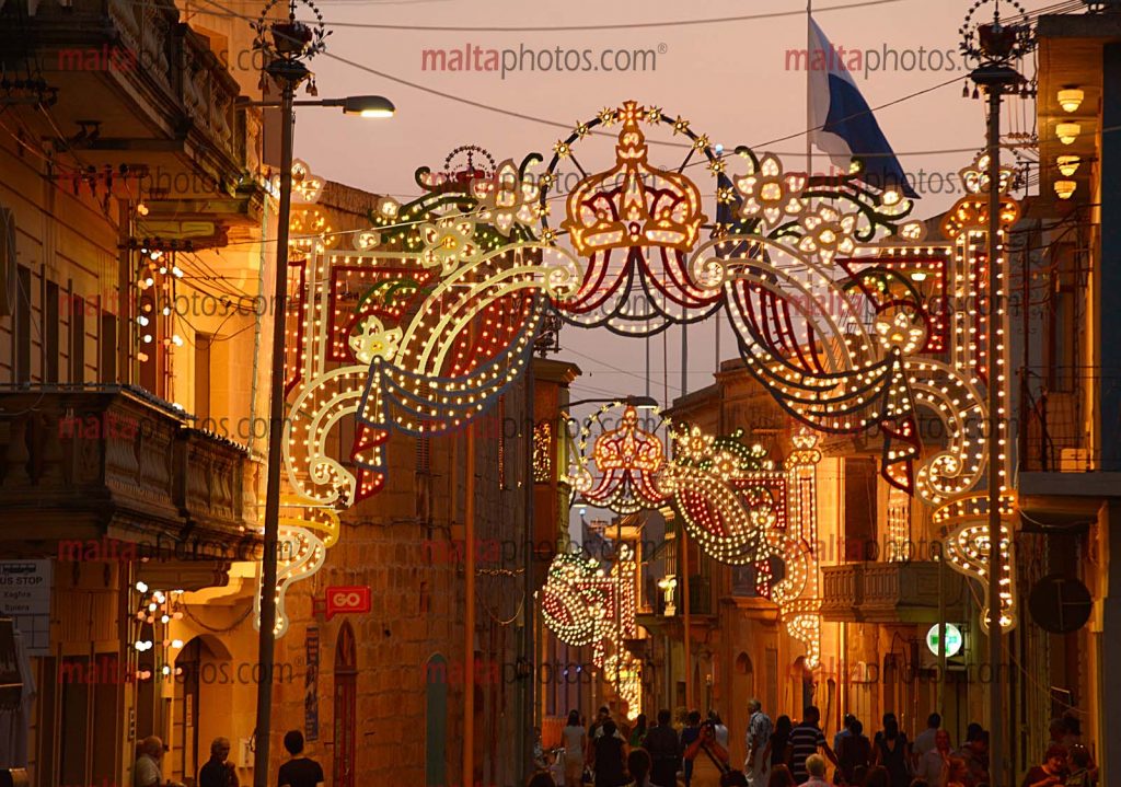 Xaghra Gozo Feast Festa Street Decorations - Malta Photos