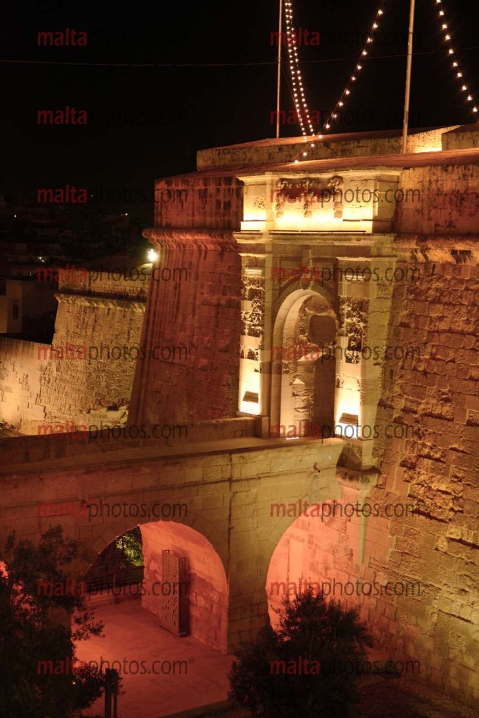 Birgu Gate Night Festa Feast Arches - Malta Photos