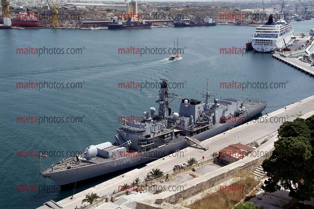 Grand Harbour Valletta Royal Navy Warship Frigate - Malta Photos