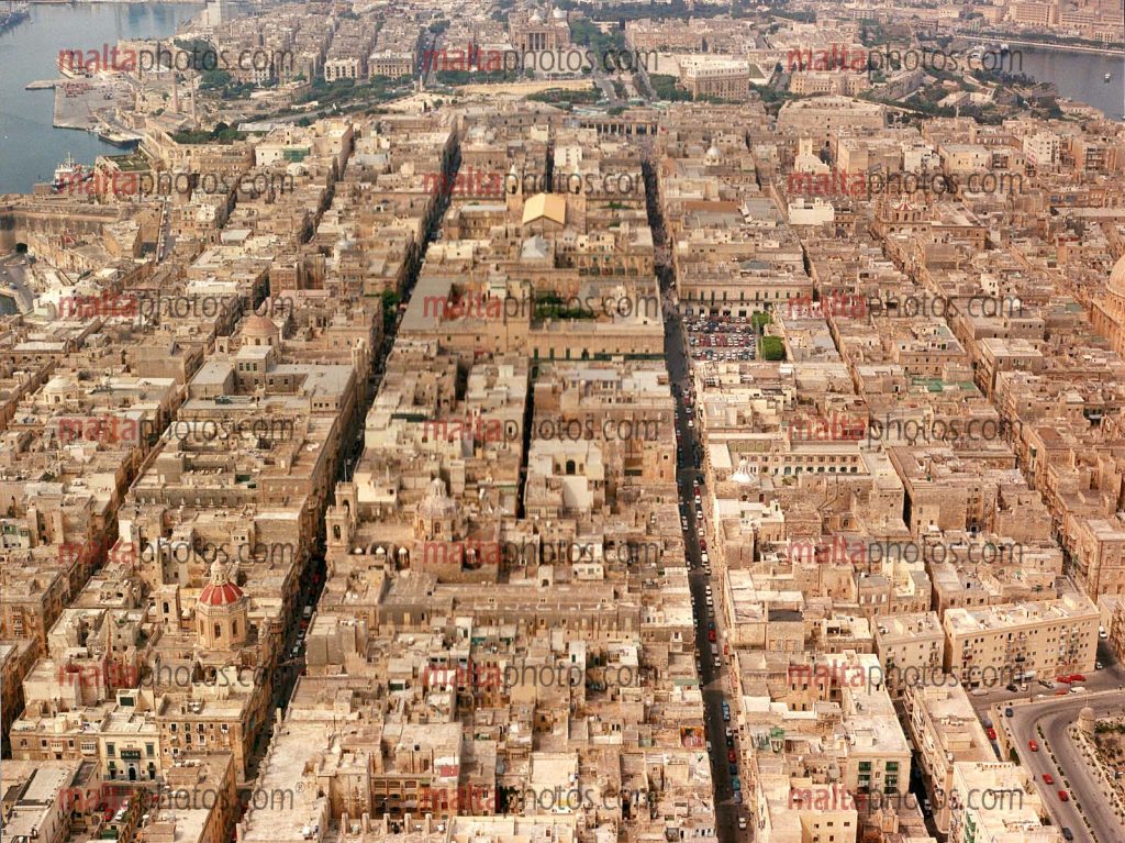 Valletta Merchants Street Republic Aerial - Malta Photos