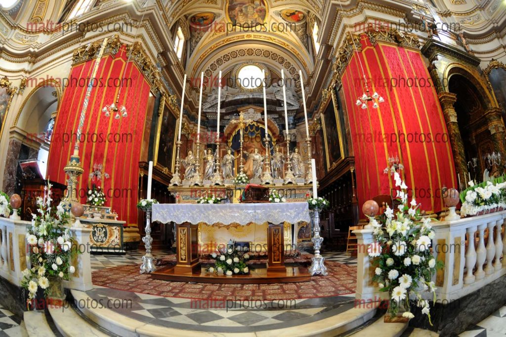 Cospicua Bormla Church Interior Damask Feast Festa Kuncizzjoni ...