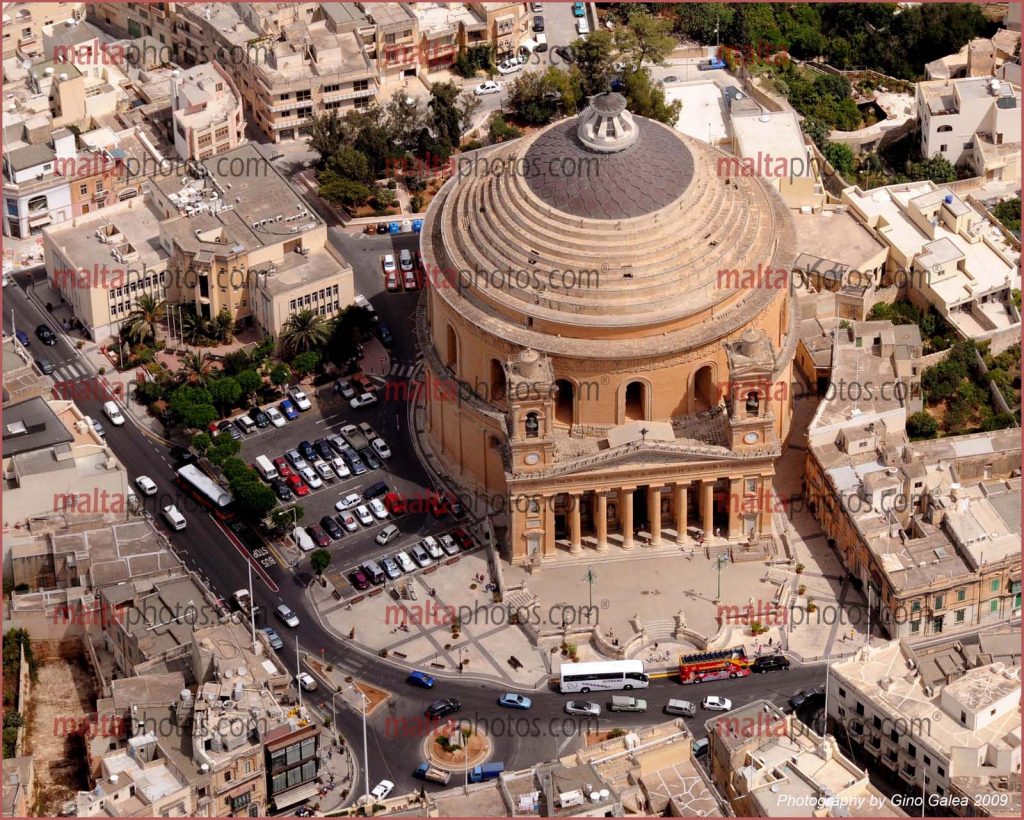 Mosta Parish Church Square Aerial Square Rotunda Religious Religion ...
