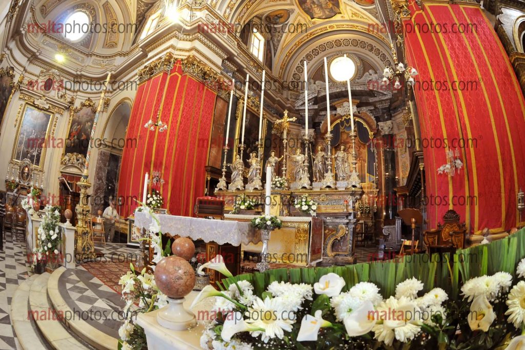 Cospicua Bormla Church Interior Damask Feast Festa Kuncizzjoni ...