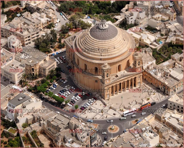 Mosta Parish Church Square Aerial Square Rotunda Religious Religion Architecture - Malta Photos