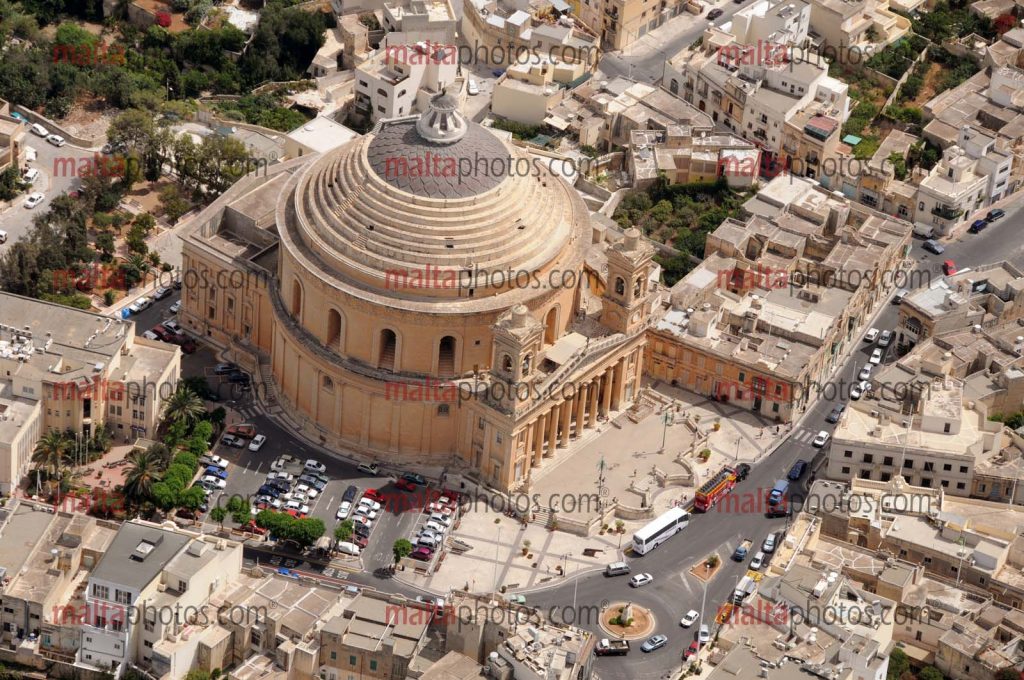 Mosta Parish Church Square Aerial Square Rotunda Religious Religion ...