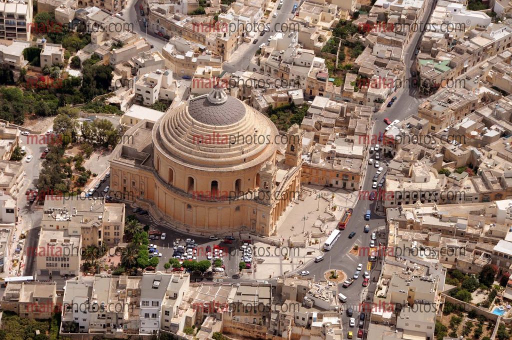 Mosta Parish Church Square Aerial Square Rotunda Religious Religion ...