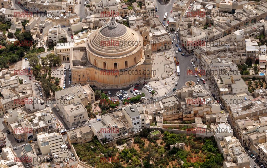 Mosta Parish Church Square Aerial Square Rotunda Religious Religion ...