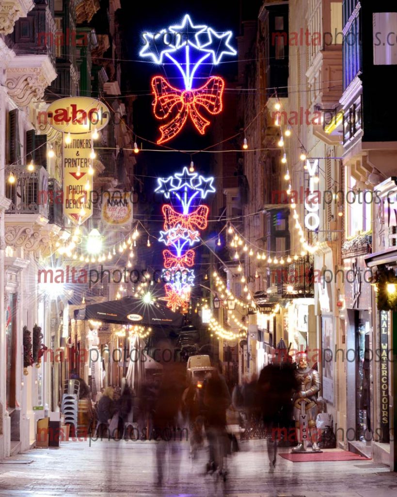 Valletta Christmas V18 street decorations South Street - Malta Photos
