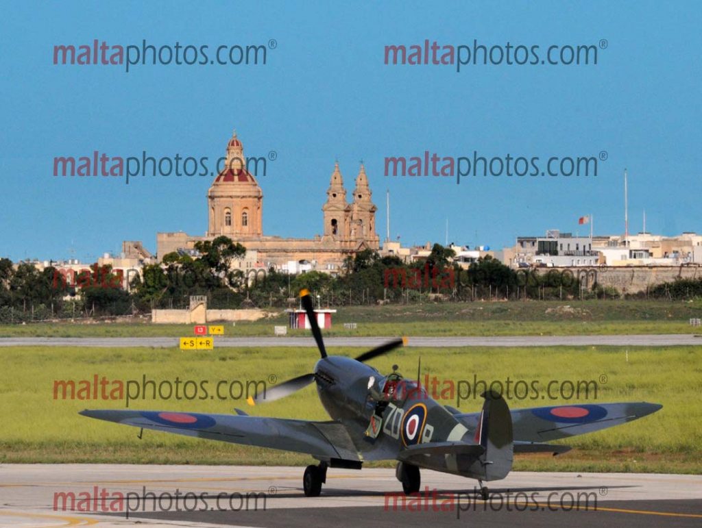 Spitfire WWII Vintage Aircraft Luqa Church RAF Royal Air Force - Malta ...